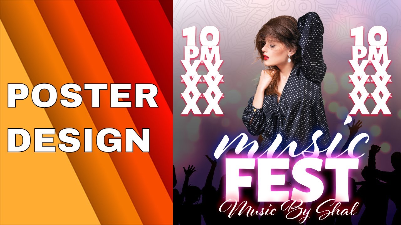 music fest poster in photoshop for beginner Photoshop lesson to create ...
