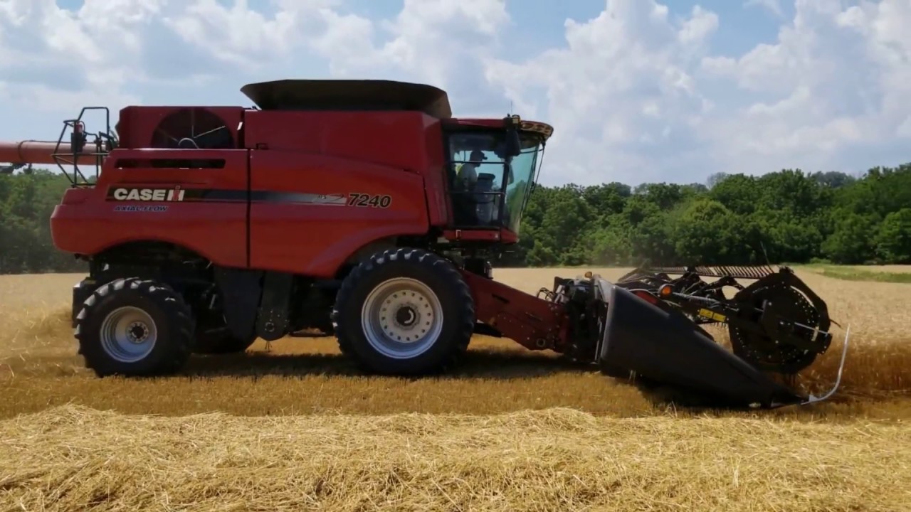 2019 MD Wheat Harvest: Combine, Rake, and Big Bale - YouTube