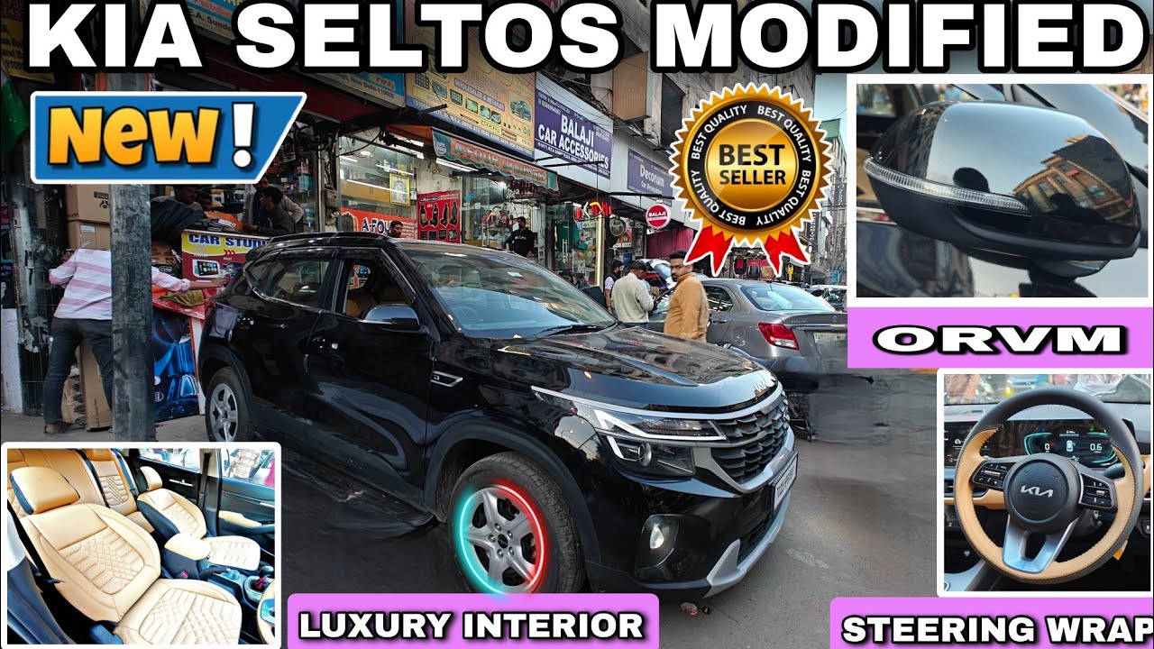 KIA SELTOS MODIFIED🔥TOP से उपर🔥OEM AMBIENT+CAMEL INTERIOR # ...