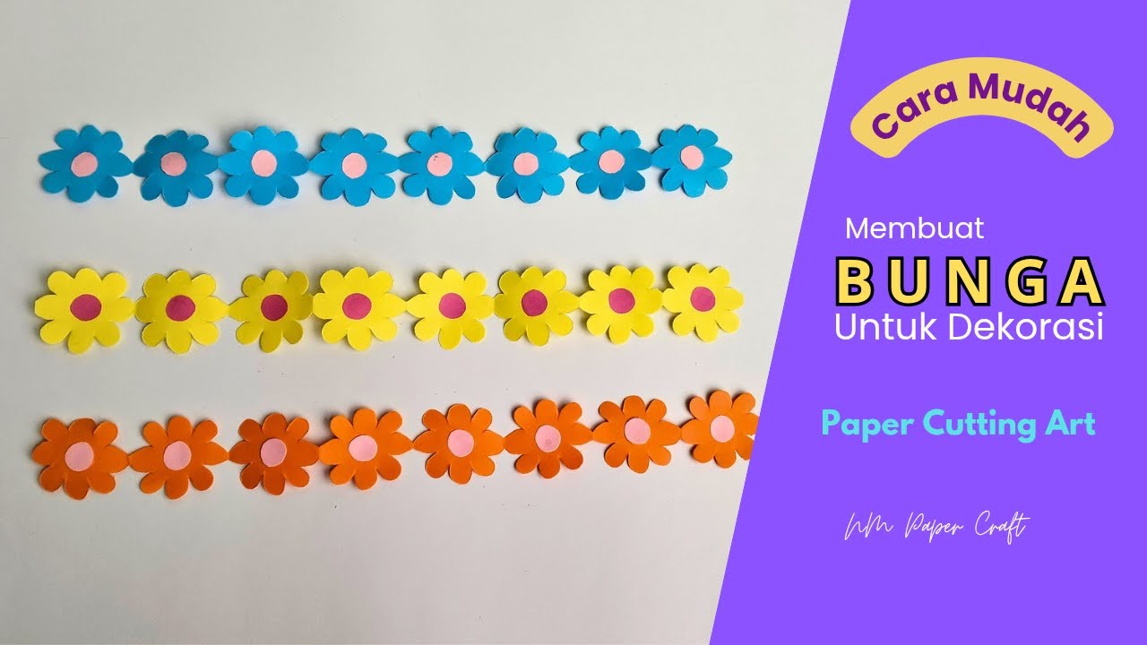 Paper Cutting Art | Cara menggunting Pola Bunga Bersambung - YouTube