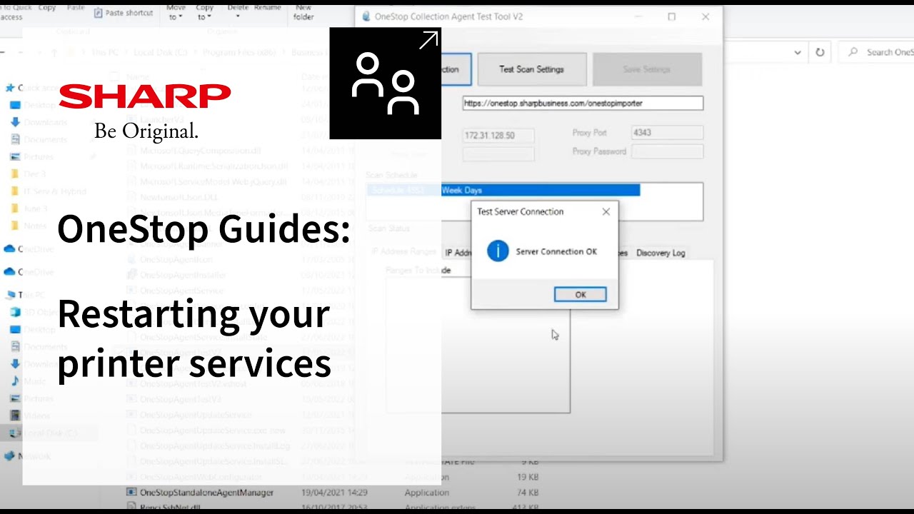 Sharp OneStop Guide: Restarting your printer services - YouTube