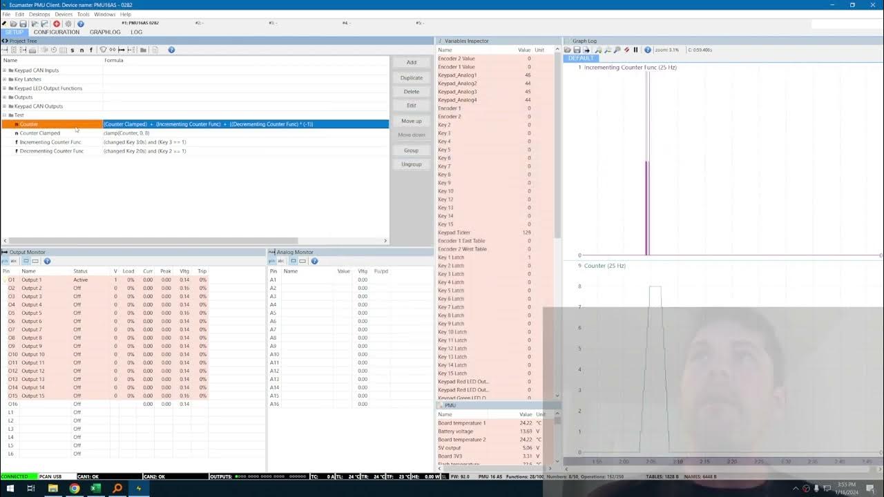 ECUMaster PMU / ADU : How to setup custom counters in software. - YouTube