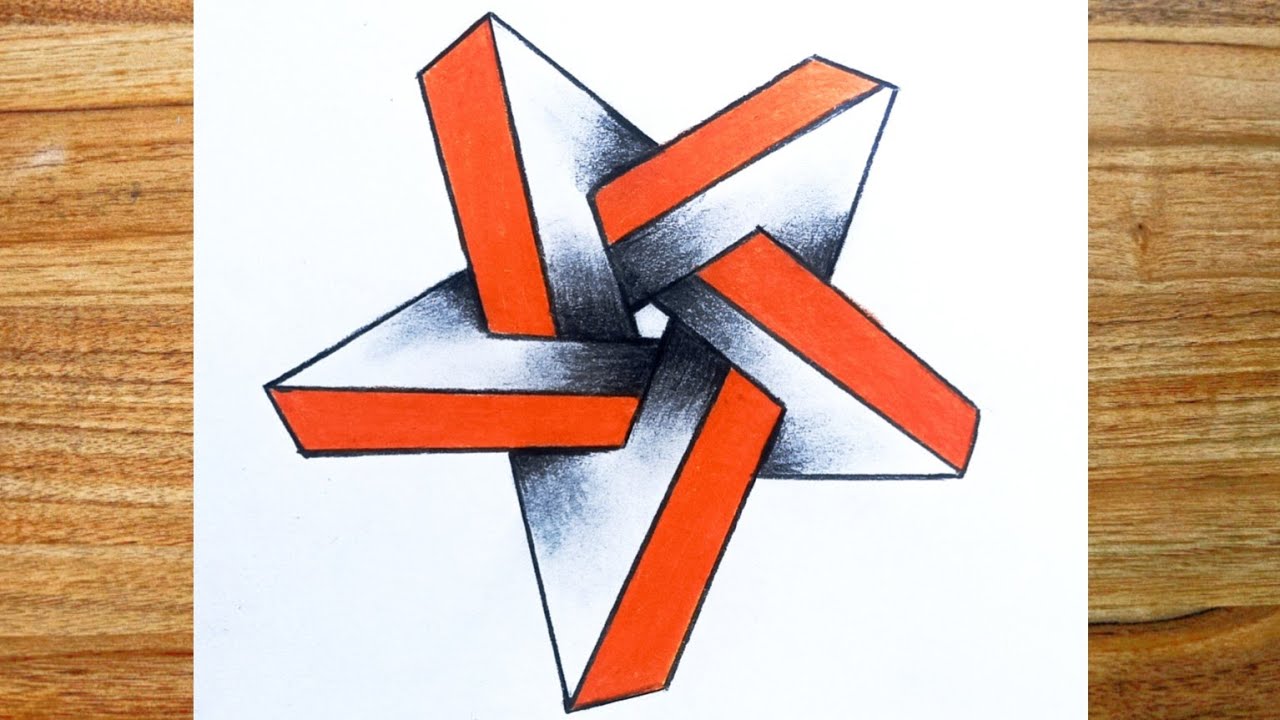 How to Draw a Star in 3D? Easy 3D Star Drawing Tutorial ⭐ - YouTube