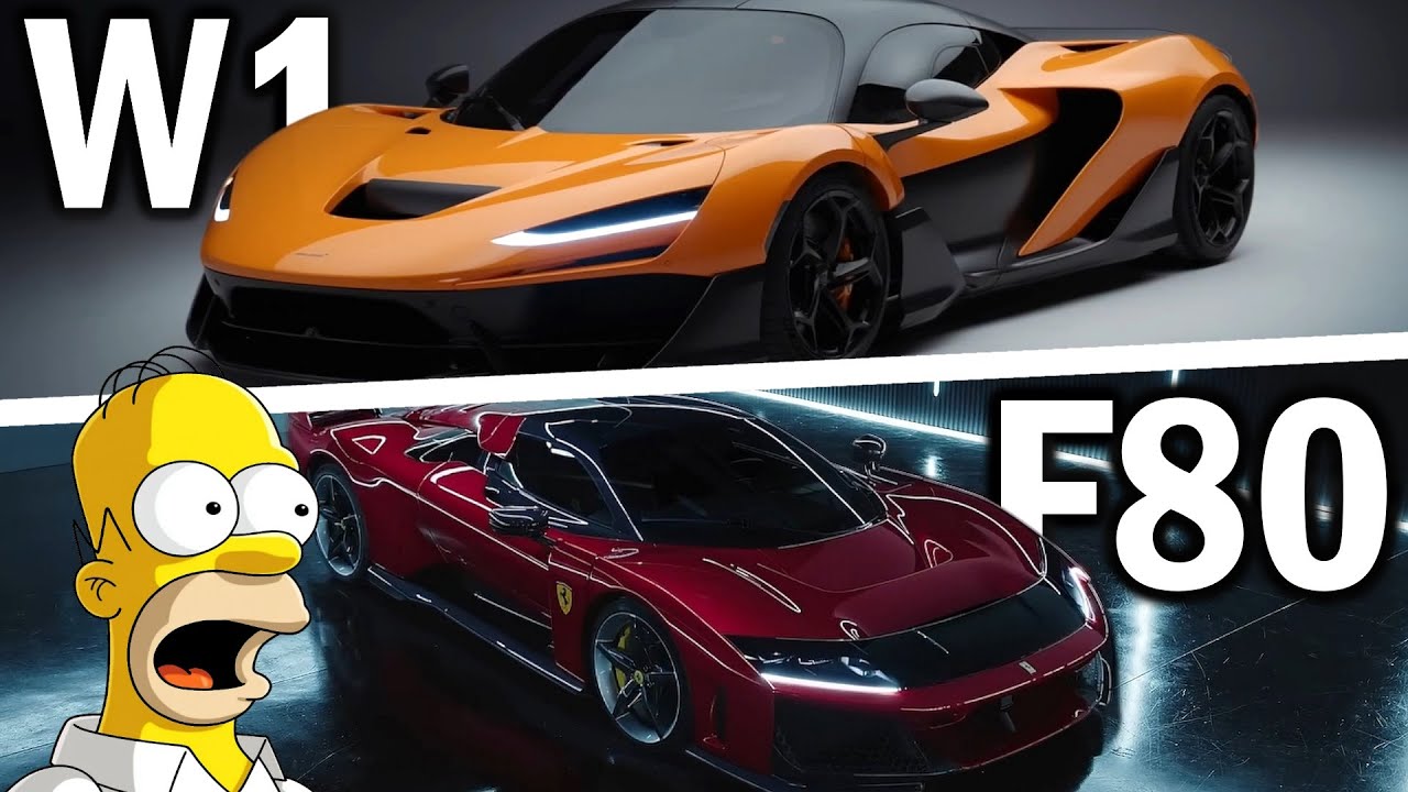 1258HP McLaren W1 And 1184HP Ferrari F80 Side By Side Look! - YouTube