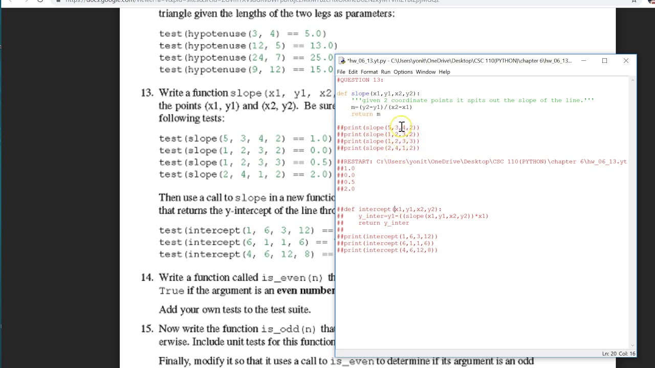 How To Find The Slope And Y Intercept Of A Line Using Python Youtube 9891