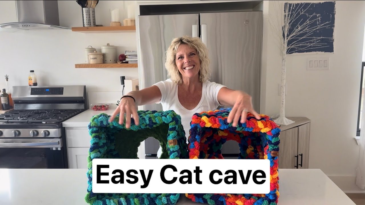 Make a Cat cave that actually holds its shape 🐾🧶 - YouTube