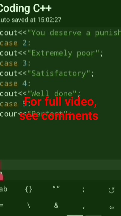 Switch case statement in C++ | Learning C++ | C++ Basics #coding #cpp - YouTube