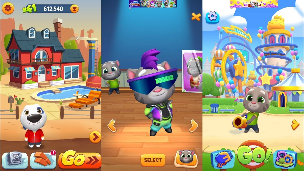 Talking Tom Gold Run Wild West Hank Vs Tom Time Rush Cyber Tom Vs Tom ...