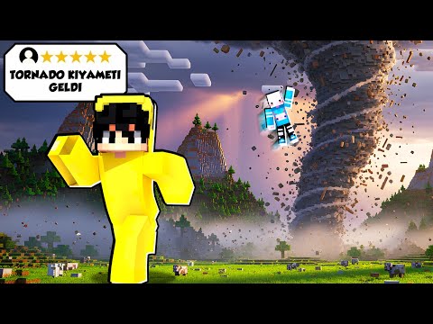 Minecraft'ta 2 Salak TORNADO KIYAMETİ YOK ETTİK!!