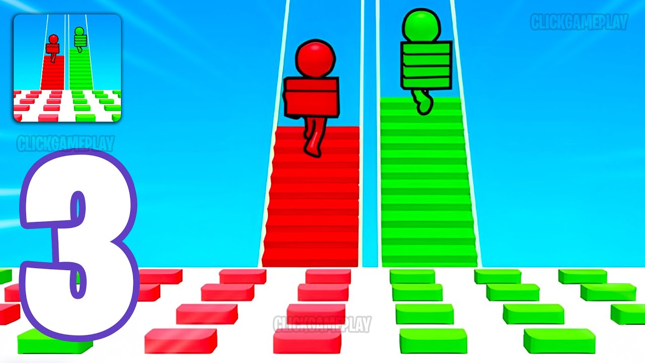 Bridge Race Gameplay Walkthrough Part 3 - Tutorial Build A Bridge (Android,iOS) - YouTube