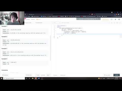 1800. Maximum Ascending Subarray Sum - Daily Leetcode (Day 10) - YouTube