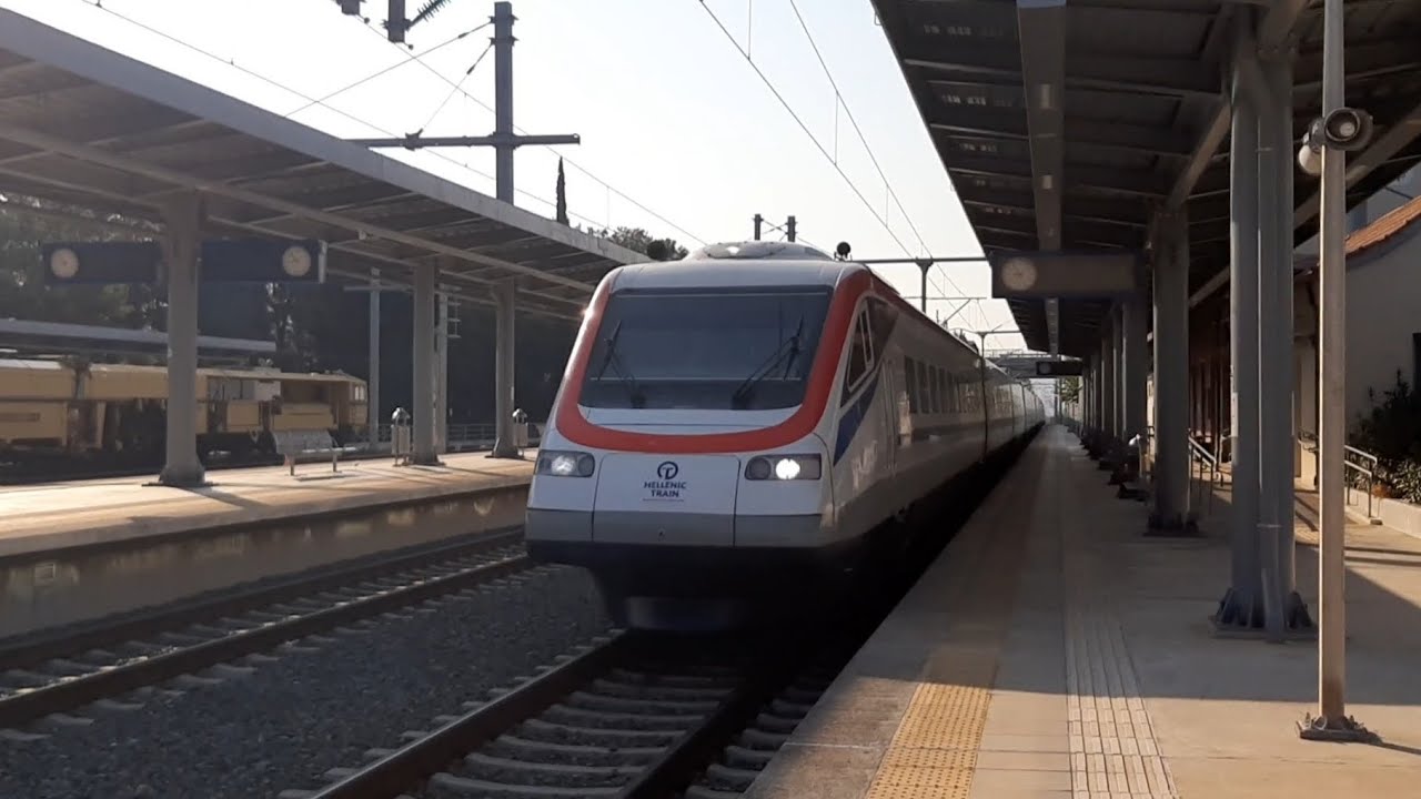 Hellenic Train ETR 470 ICE 50 at Tithorea station central Greece 1/9/2022 - YouTube