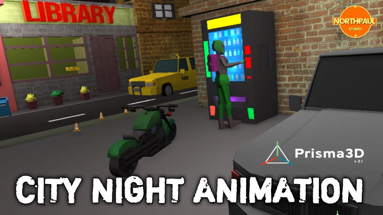 PRISMA 3D CITY NIGHT ANIMATION - YouTube