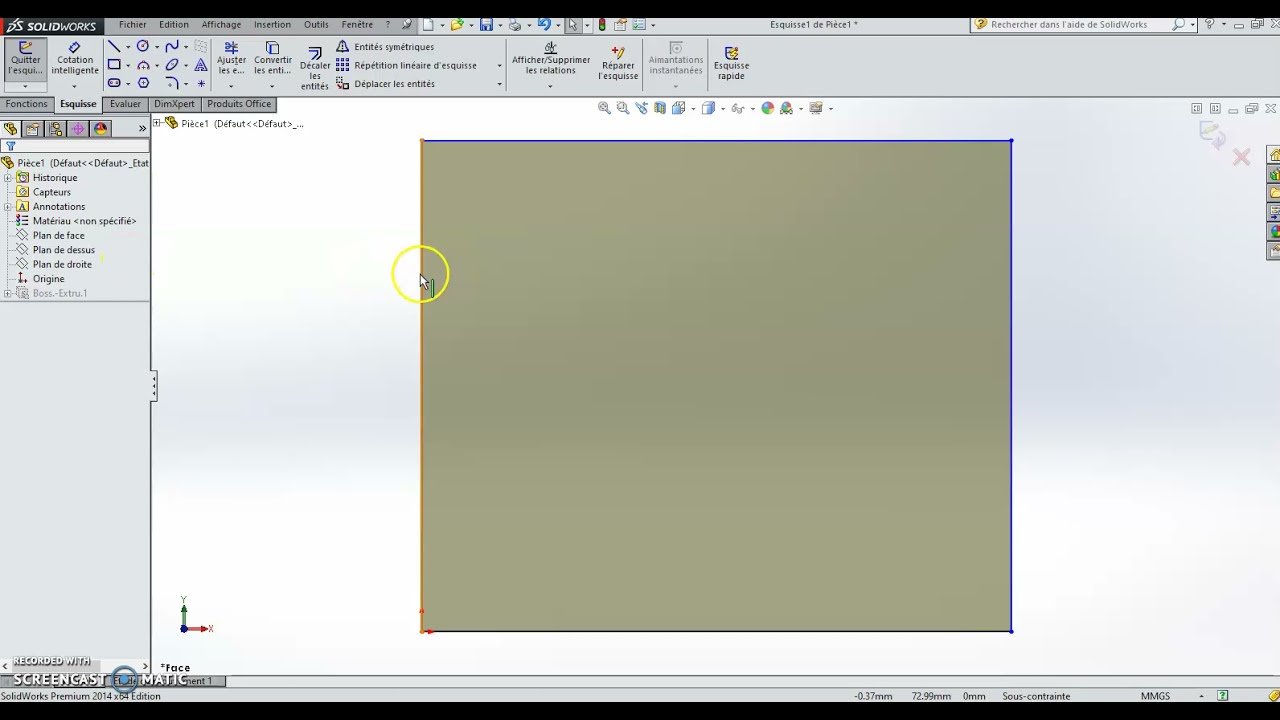 Vidéo 2 - Créer un rectangle sur Solidworks - YouTube
