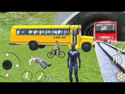 Black Hole Rope Hero Vice Vegas - School Bus at Train Station #2 ...