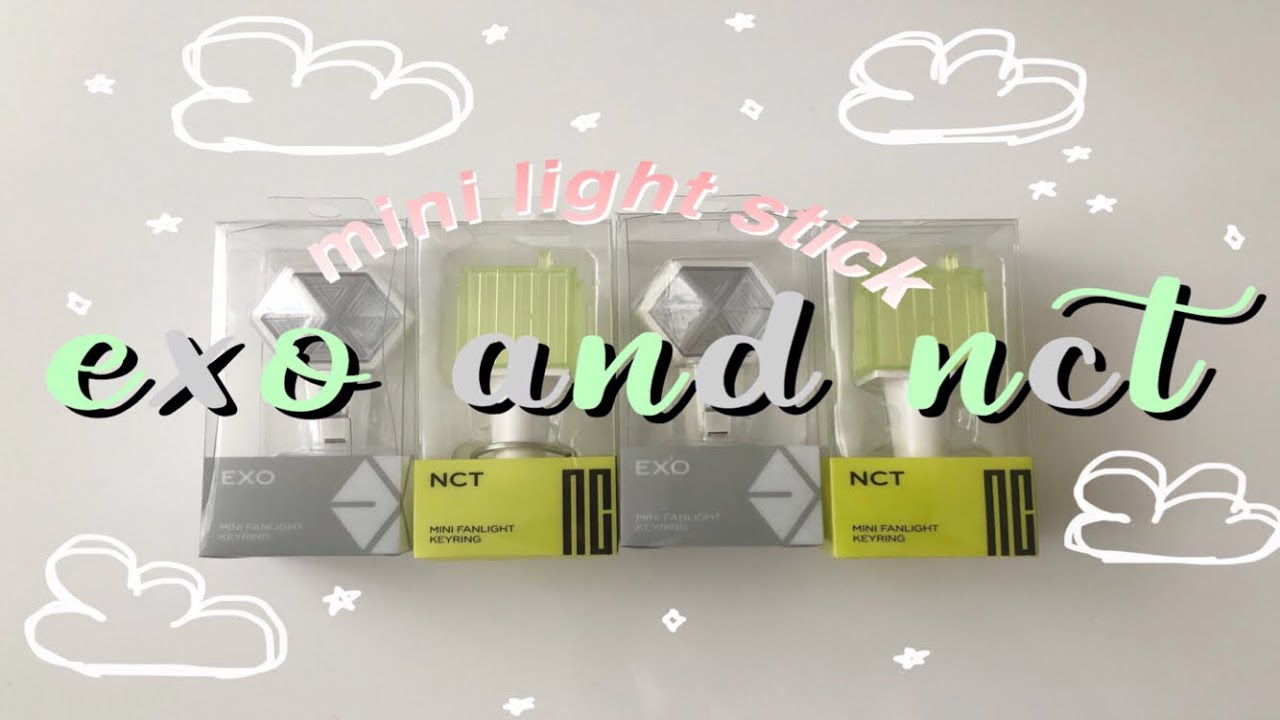 unboxing NCT and EXO mini light stick keyring ♡ ~ - YouTube