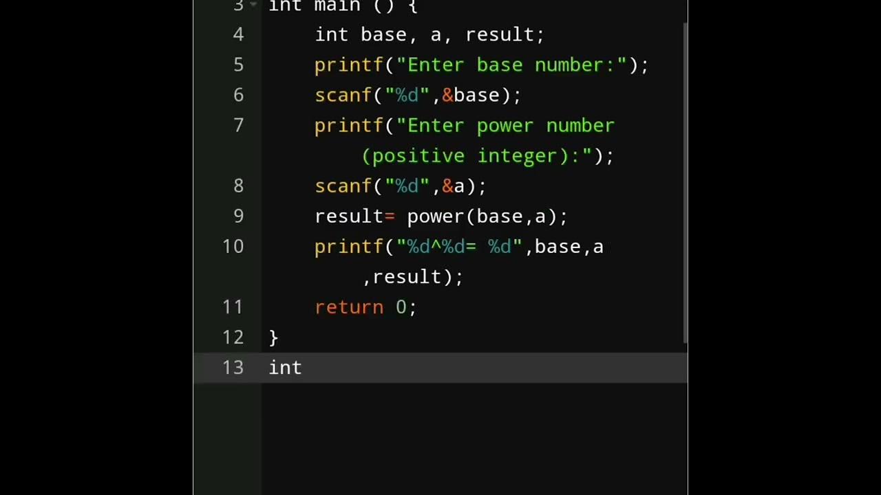 C program to calculate the power using recursion ⚡ #education #cprogramming #shorts - YouTube