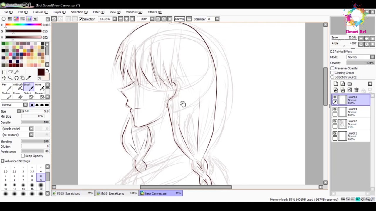 tutorial menggambar rambut kepang - YouTube