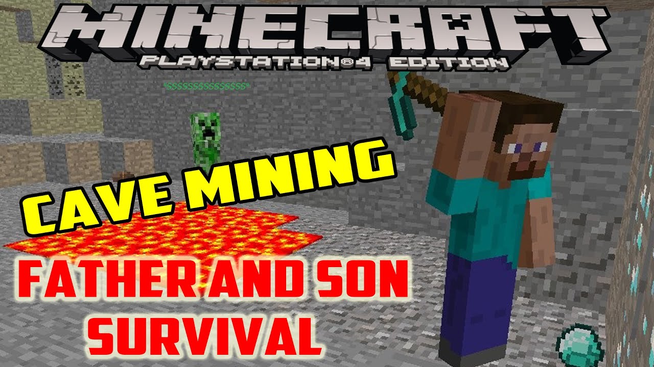Minecraft | PS4 Episode 4 : Father And Son - Cave Mining - YouTube