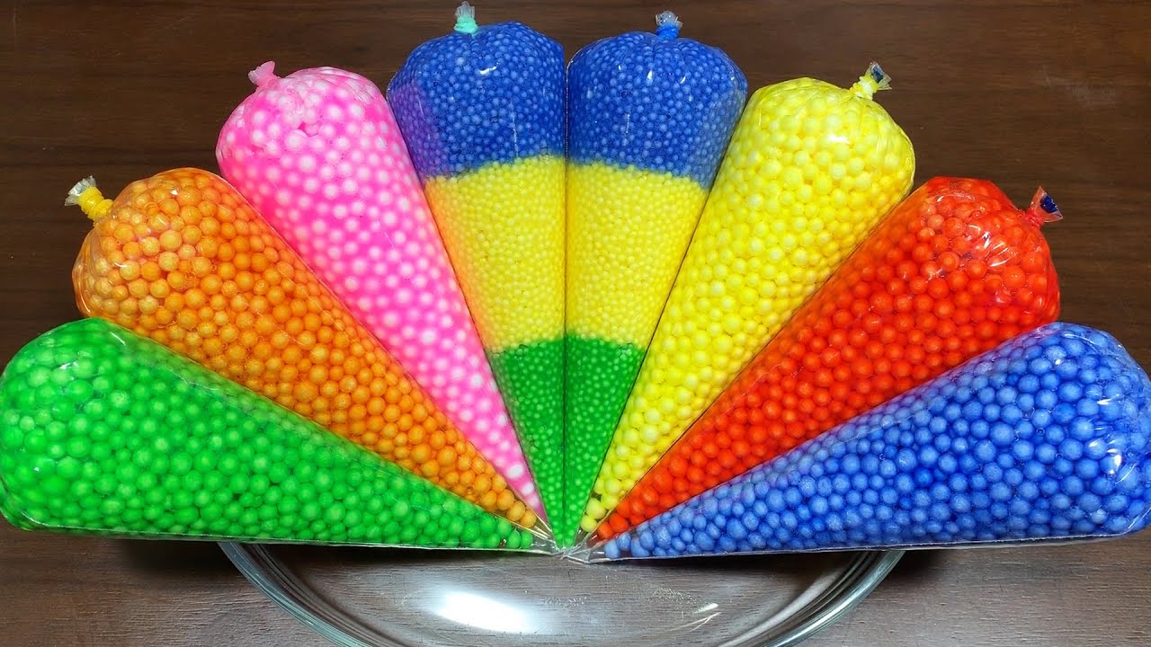 Making Crunchy Foam Slime With Piping Bags | GLOSSY SLIME | ASMR Slime ...