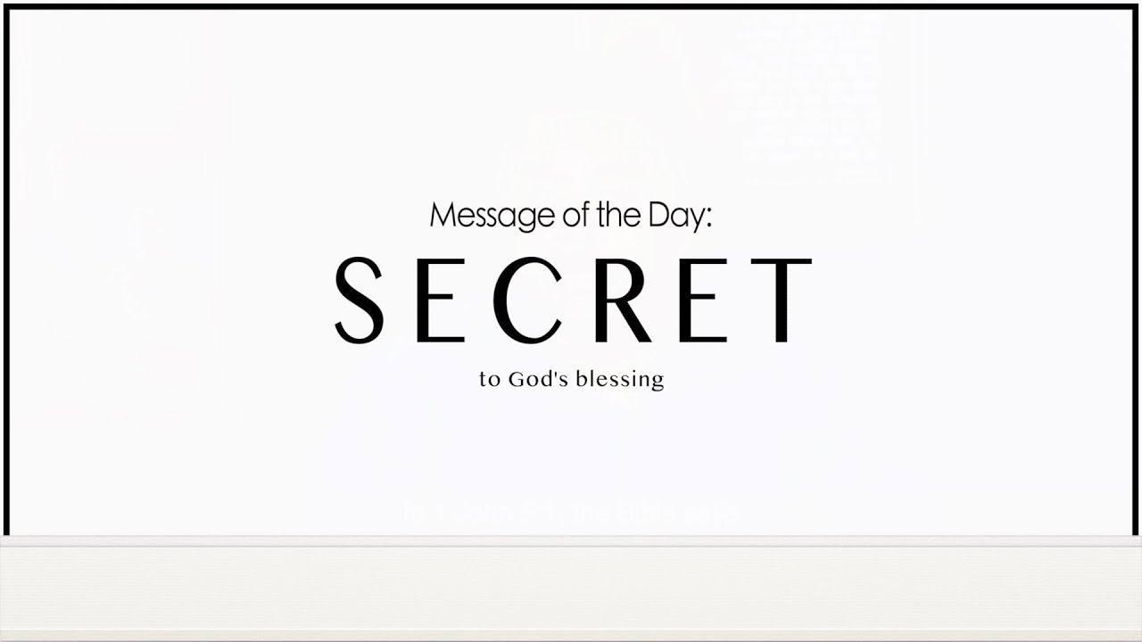 Secret to blessing (1 min Daily devotion) - YouTube