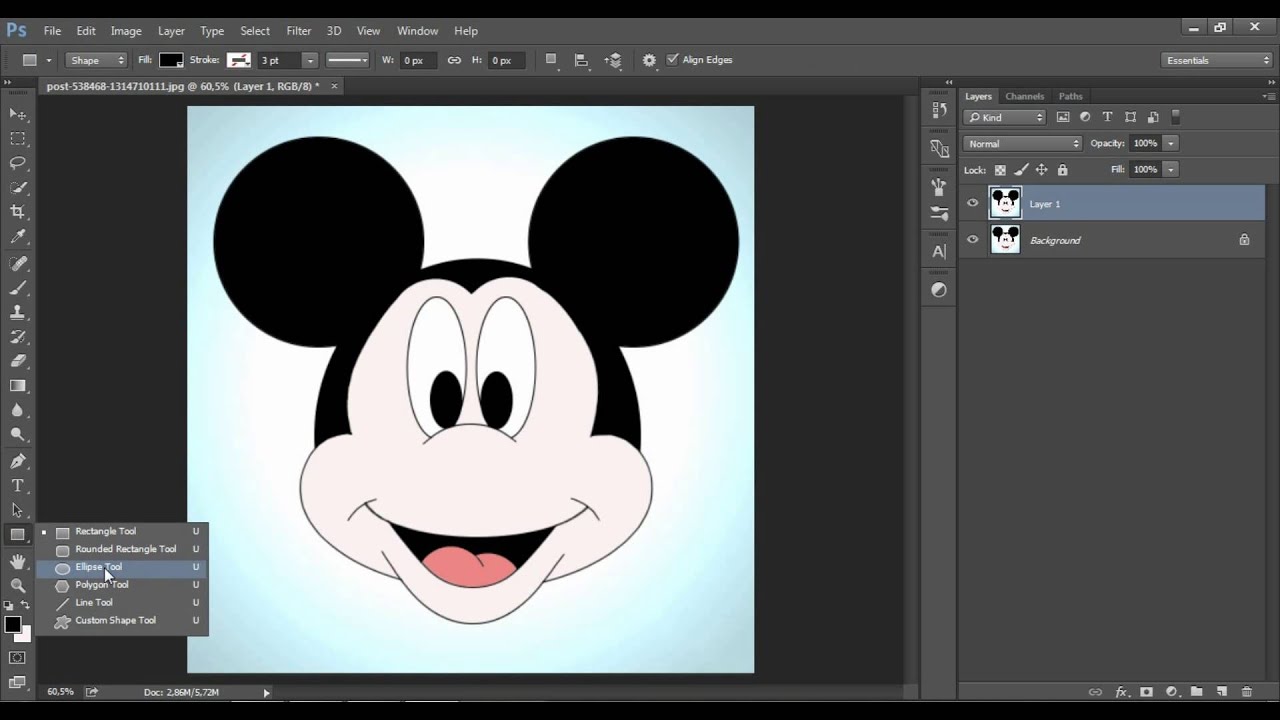 How To Create An Ellipse Using Ellipse Tool And Apply Draw Eclipse From Center In Photoshop How To Create An Ellipse Using Ellipse Tool And Apply Draw Eclipse From Center In Photoshop