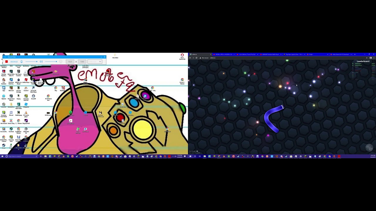 playing slither.io - YouTube
