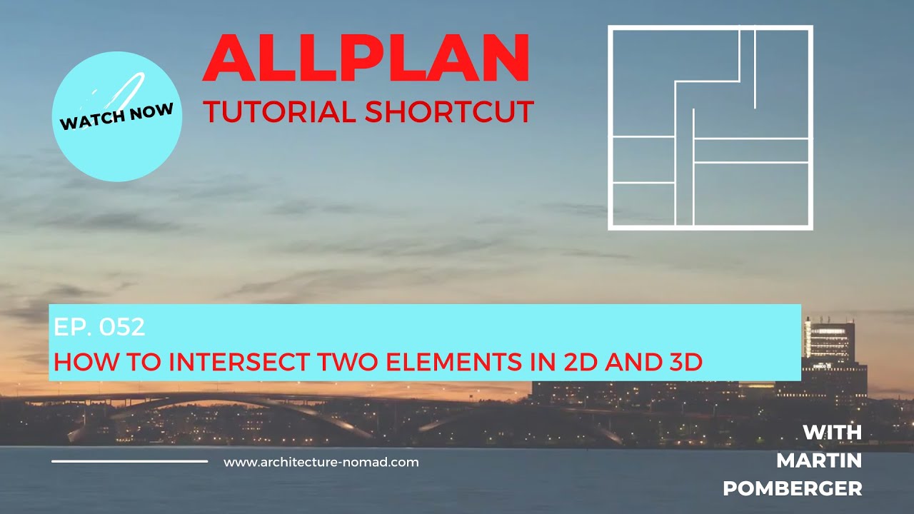 ALLPLAN Tutorial ShortCut 052 Zwei Elmente Verschneiden Intersect Two ALLPLAN Tutorial ShortCut 052 Zwei Elmente Verschneiden Intersect Two