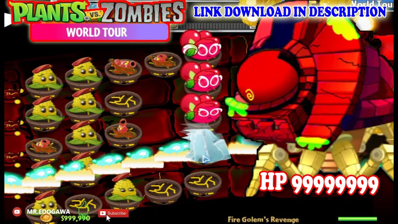 PVZ MOD WORLD TOUR By Neon Mean X Miro: GAMEPLAY FIRE GOLEM'S REVENGE ...