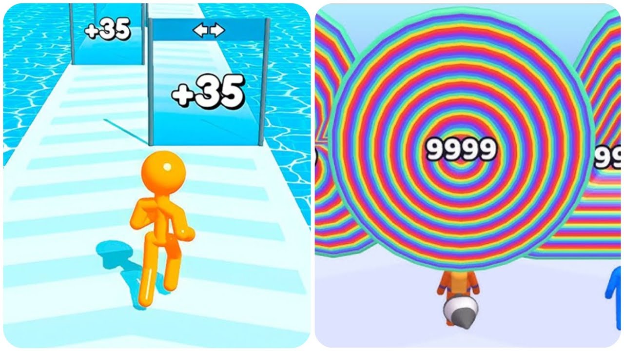 Noob vs Pro Noob Tall man Run Vs Layer man Run 3D - YouTube