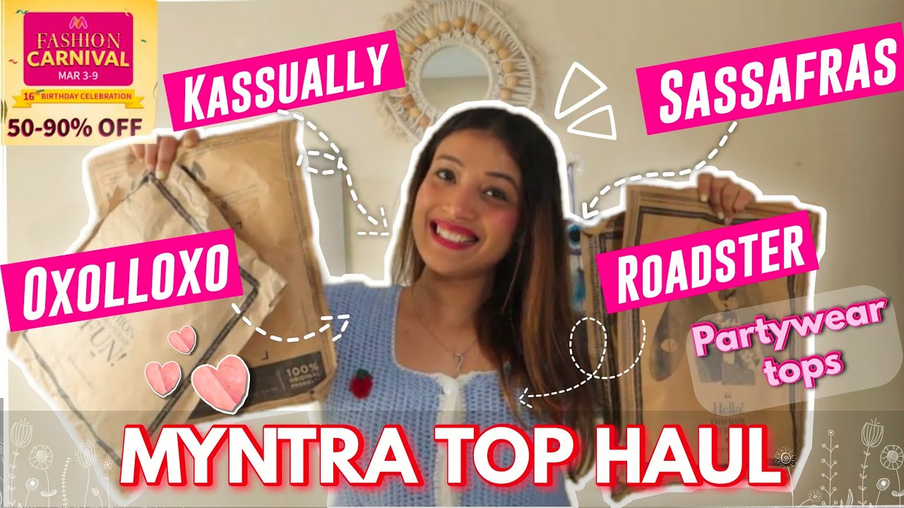 | Myntra Partywear Tops Haul | Tops Upto 50 to 70% OFF | Tryon Haul ...