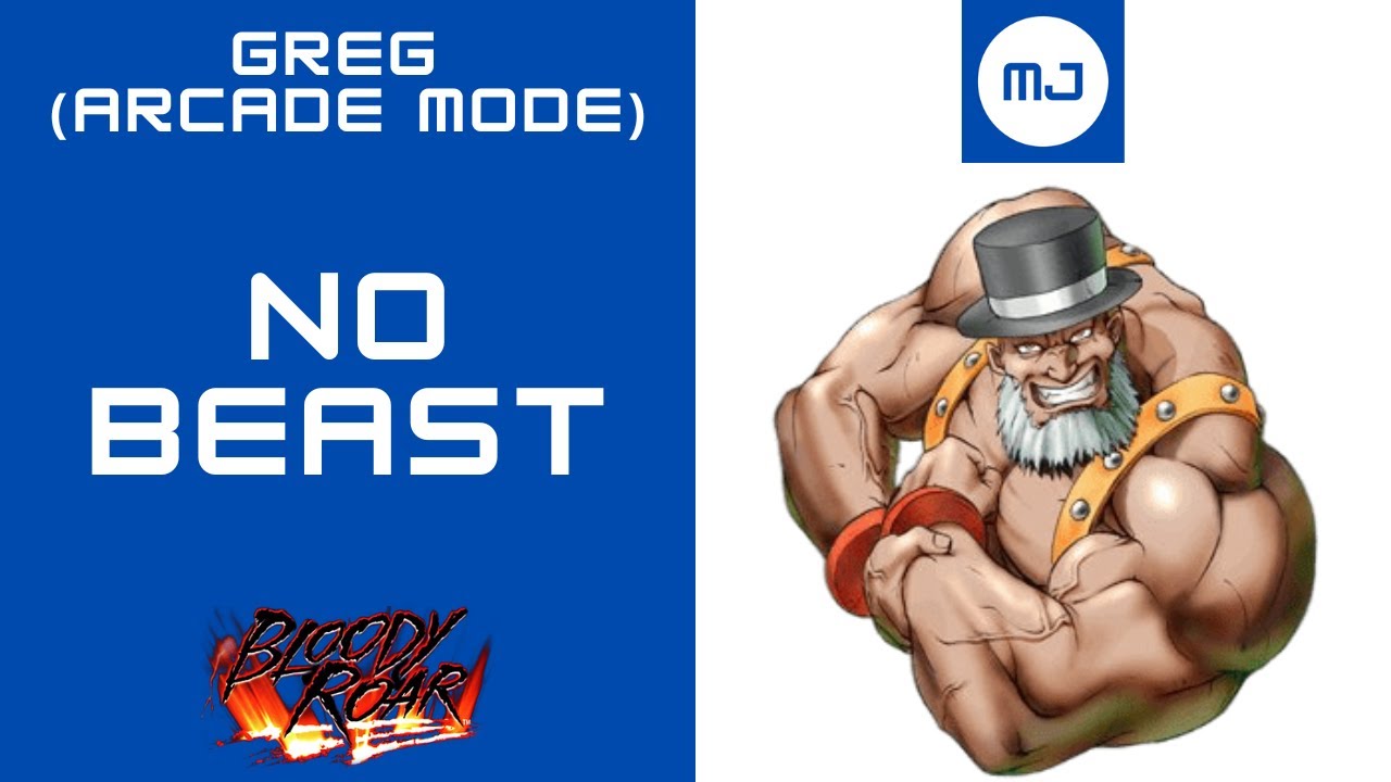 Greg in Arcade Mode Without Transformation - Bloody Roar - PS1 - YouTube