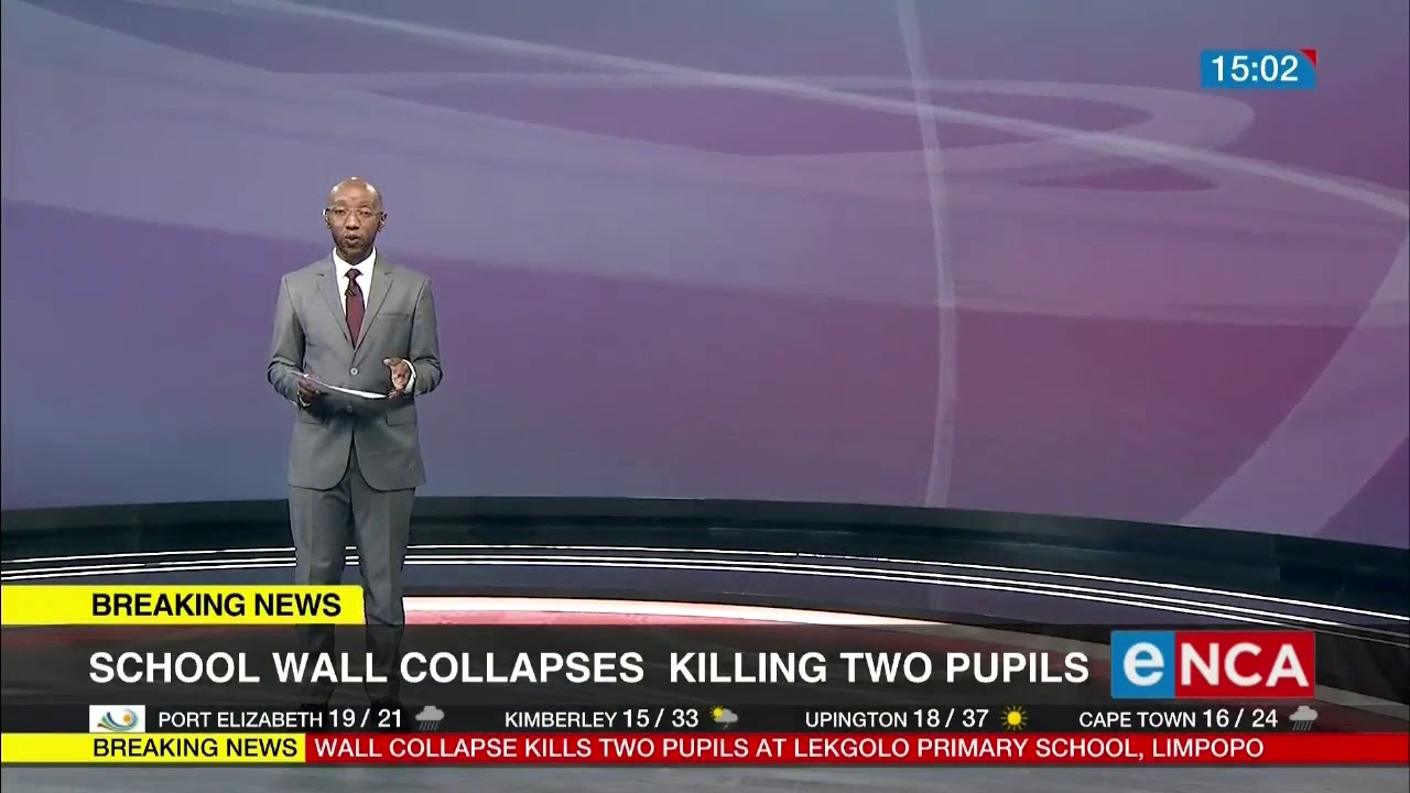 School wall collapses killing two pupils - YouTube