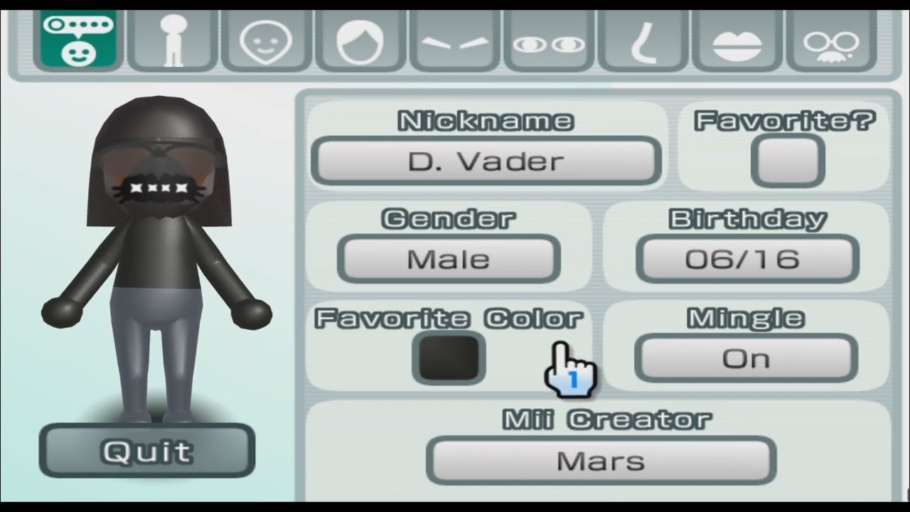 Darth Vader - Star Wars - Mii 832 - YouTube