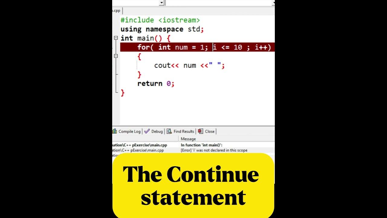 1 Tip to write Powerful C++ program using #continue #jump control statement in just 30 sec ...