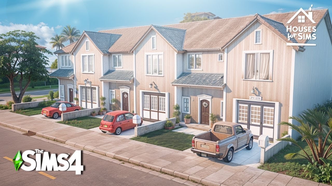 STUNNING TRIPLEX SUBURBAN HOUSES IN SAN SEQUOIA - THE SIMS 4 ...