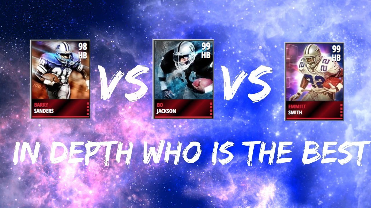 Who is the Best RB in Madden Mobile Bo Jackson VS Emmit Smith VS Barry ...