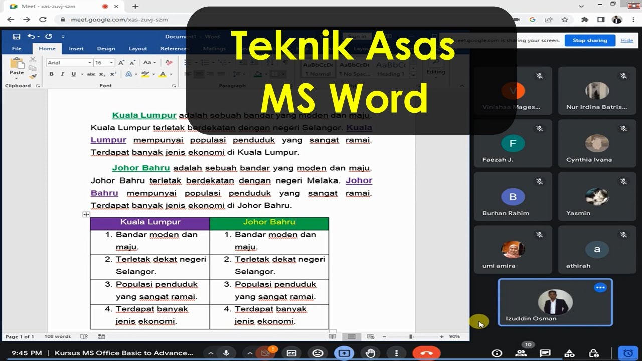 Kursus Sijil Komputer MS Office Online Course Malaysia - Fungsi Asas MS Word Tutorial - YouTube