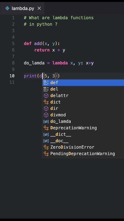 What are lambda functions in python ⁉️ #shorts #python - YouTube