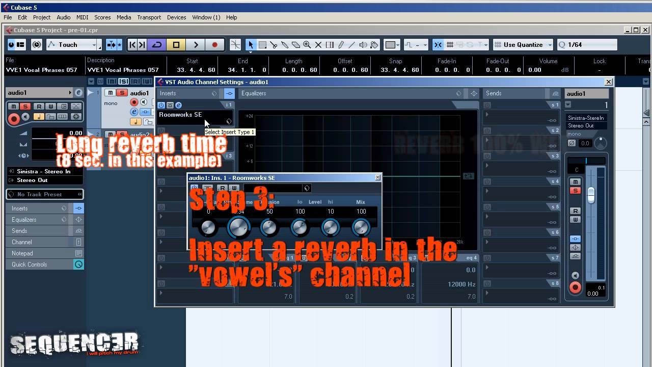 Sequencer: Cubase tutorial - Downsweep reverse voice - YouTube