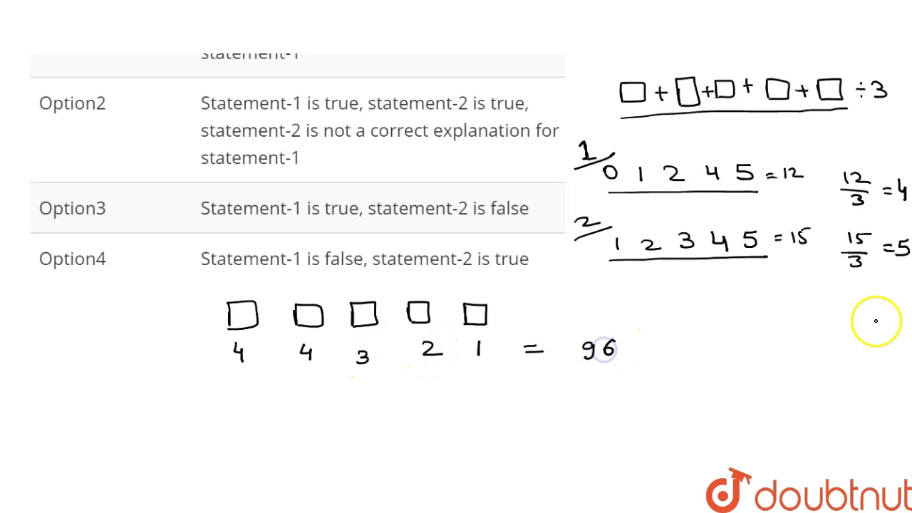 Statement 1 A 5 digit Number Divisible By 3 Is To Be Formed Using The Statement 1 A 5 digit Number Divisible By 3 Is To Be Formed Using The