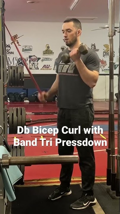 Db Bicep curl with a Band Tricep Pressdown - YouTube