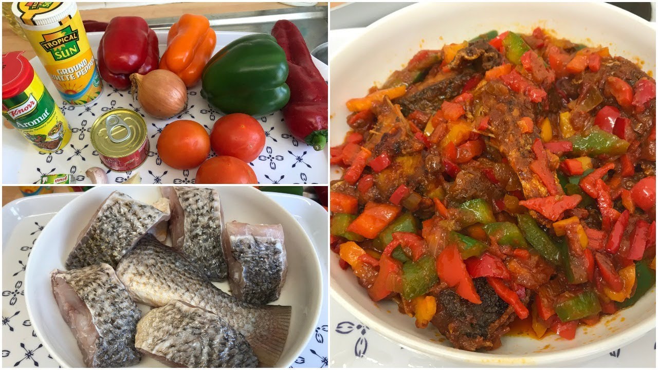 HOW TO MAKE FRIED CROAKER IN TOMATO SAUCE AND MIXED PEPPER - YouTube