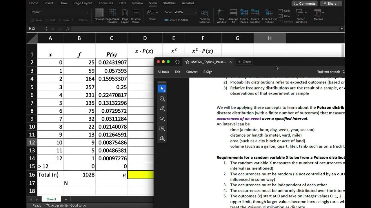 Discrete Probability Distributions in Excel - Poisson distribution Introduction - YouTube