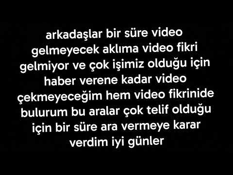 Önemli Not: Haber verene kadar video gelmeyecek👋