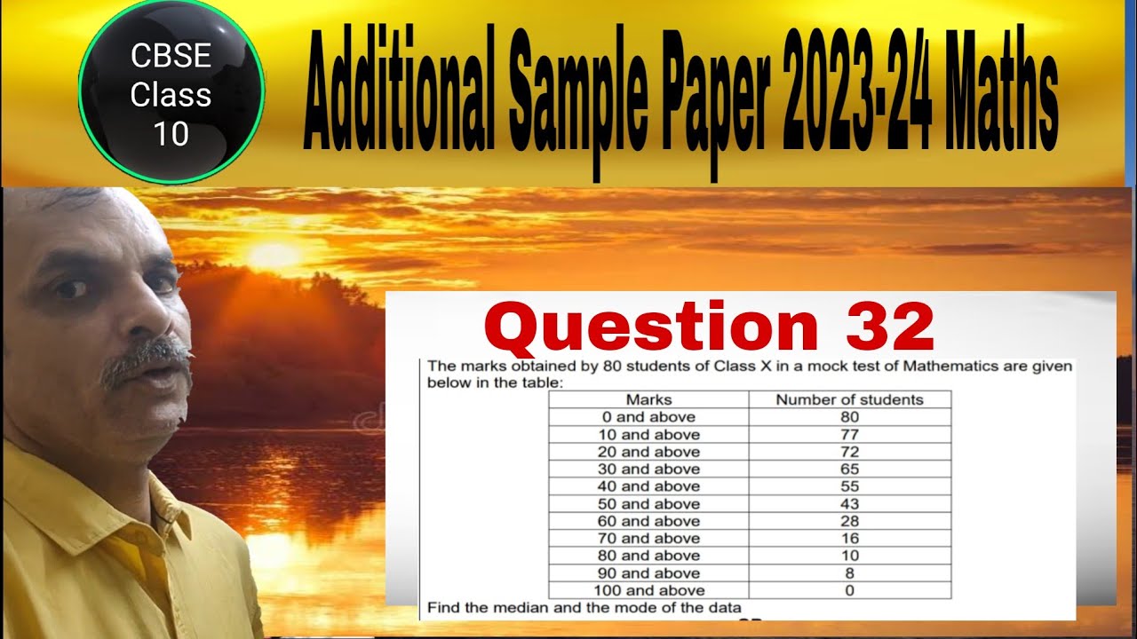 2023-24 Additional Sample: The marks obtained by 80 students of Class X ...