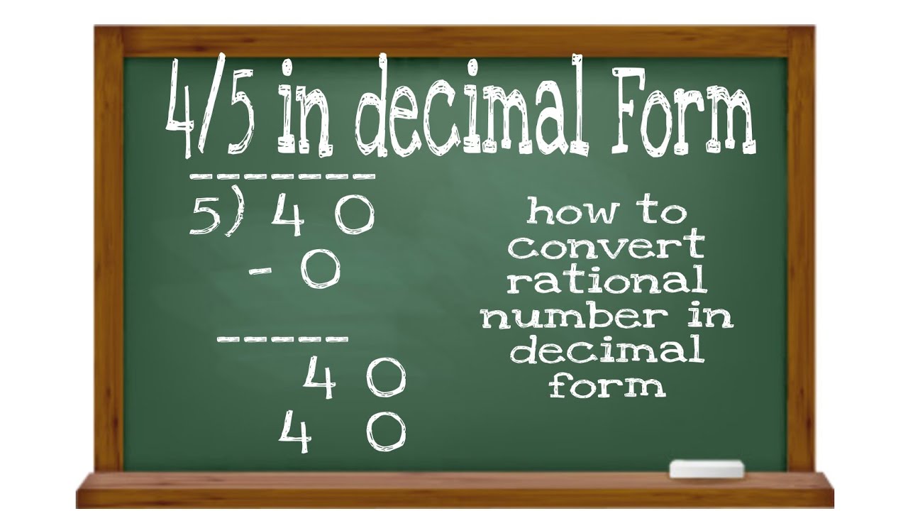 4 Upon 5 In Decimal Form 4 5 Maths Decimal Fractions YouTube