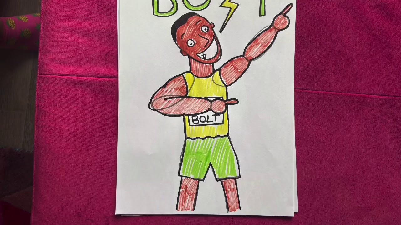 How to draw usain bolt - YouTube