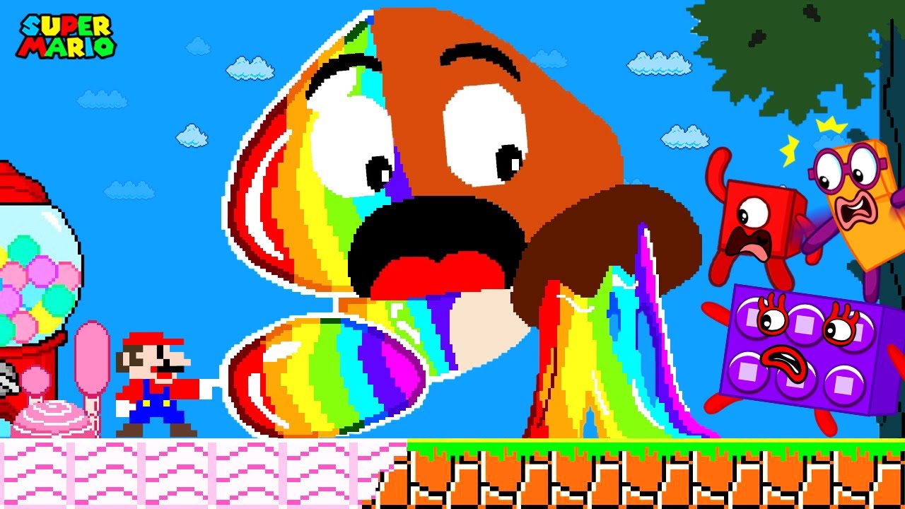 Mario vs Rainbow Goomba?! Numberblocks Can’t Believe It! in Super Mario ...