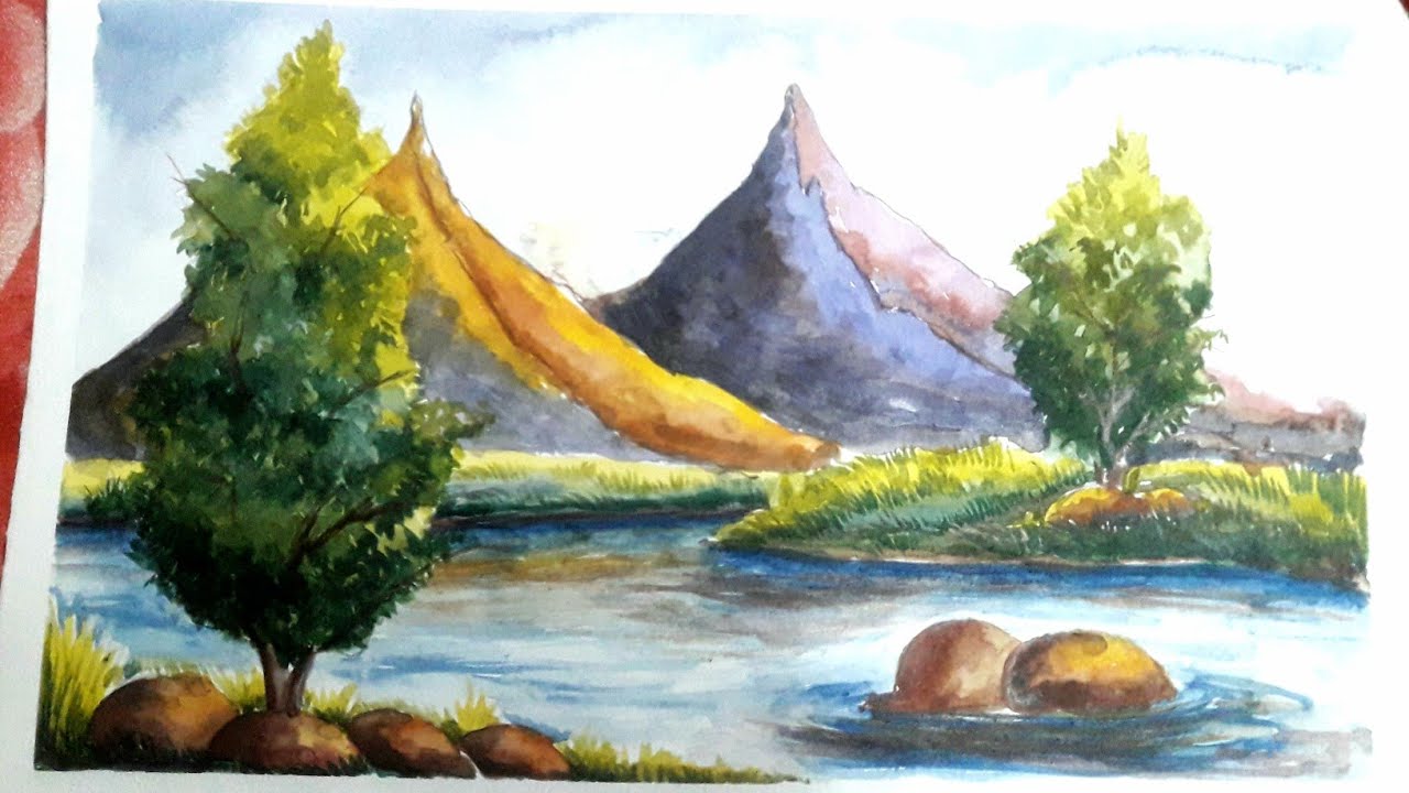 How to drow water colours painting video - YouTube